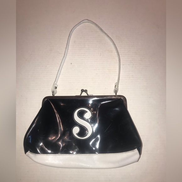 Unbranded | Bags | Vtg 9s Y2k Black White Patent Leather Letter S ...